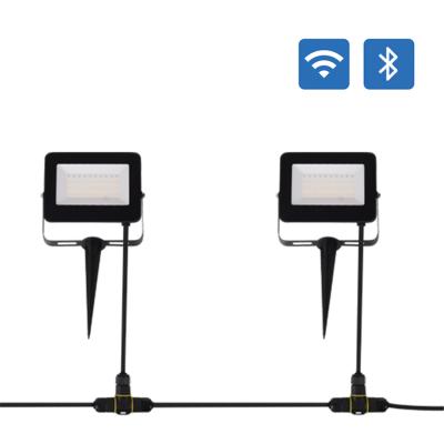 China Smart LED Floodlight RGB CCT Dimmable 50W 6500K Outdoor Security Light for sale
