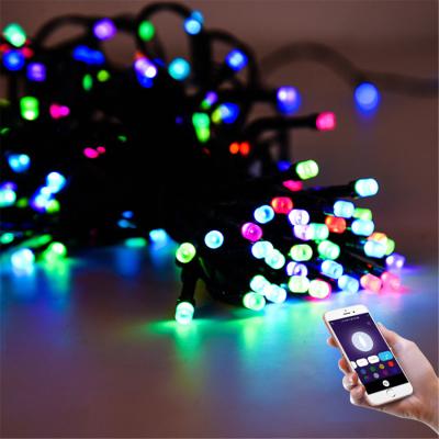 China Smart Wi-Fi RGB LED String Lights 50m IP44 Waterproof Indoor Outdoor Christmas Tree Decoration for sale