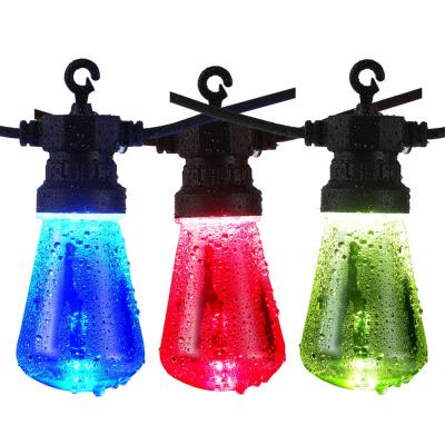 China 48FT LED Outdoor String Lights 2W Dimmable Plastic Bulbs Patio Café Market Light for sale