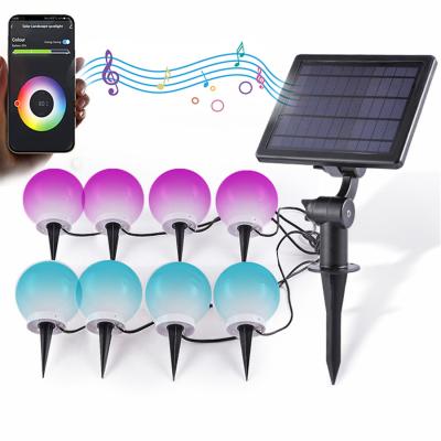 China Smart RGB Solar Landscape Lights 12W 3000K Waterproof IP65 Outdoor Garden for sale