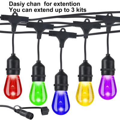 China Outdoor String Lights 50ft RGB Color Changing WiFi App Controlled IP44 Waterproof for sale