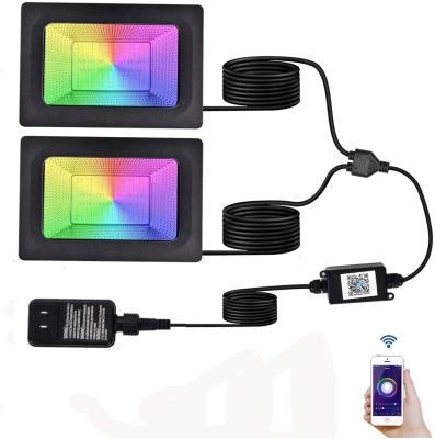 China Smart Flood Lights RGBCW 50W Wi-Fi Outdoor Security Lamp Landscape Stage Light for sale