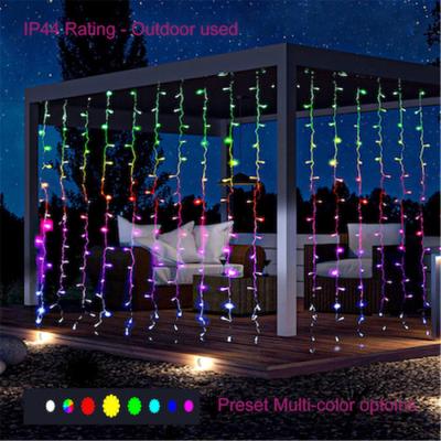 China Smart Curtain Lights 3x3m RGB Color Changing Indoor Outdoor Window Backdrop Decorative Lighting for sale