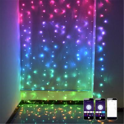 China Smart Curtain Light 10m 300 LED RGB WiFi App Controlled Dimmable for sale