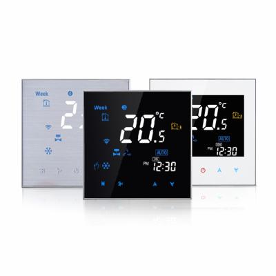 China Digital Fan Coil Thermostat LCD Touch Screen WiFi Smart Thermostat 24V HVAC for sale