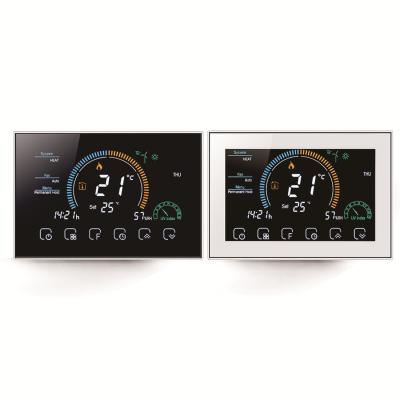 China WiFi Smart Room Thermostat BAC-8000ELW LCD Touch Screen 4 Pipe Heating Cooling Voice Control for sale