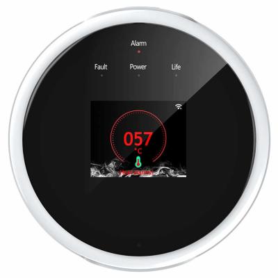 China Tuya WiFi Smart LPG Gas Alarm Detector Leakage Sensor Combustible Household Temperature Detector ZX-GS21 for sale