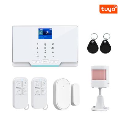 China Tuya Smart Wireless GSM WiFi Home Security Alarm System with Motion Sensor Compatible Alexa Google for sale