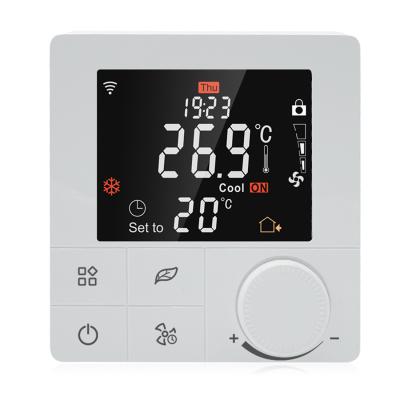 China Smart WiFi Modbus Fan Coil Thermostat for 2-Pipe System 85-265V AC Alexa Google for sale