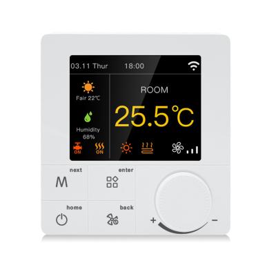 China R8C.843 RGB LCD Fan Coil Thermostat Wi-Fi Modbus 2-Pipe Alexa Google for sale