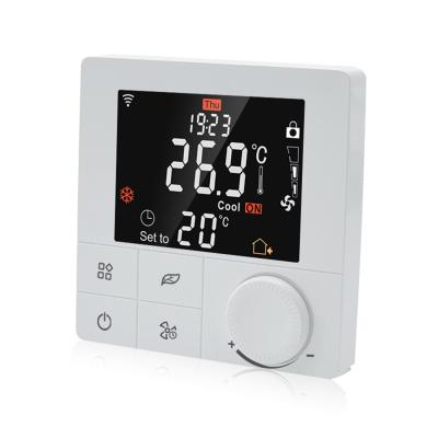 China R8W.963 WiFi Modbus Fan Coil Thermostat 95-240VAC Programmable Smart LCD Alexa Google for sale