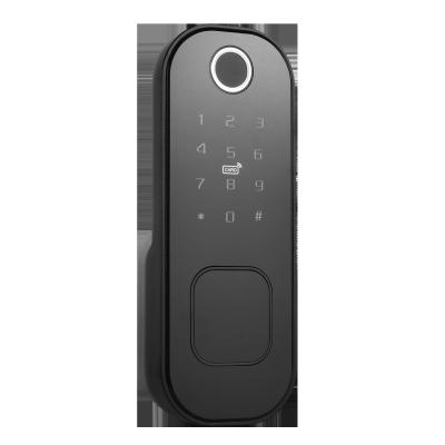 China Tuya Smart WiFi Electric Rim Lock Waterproof IP65 Outdoor Gate Fingerprint Door Lock for sale
