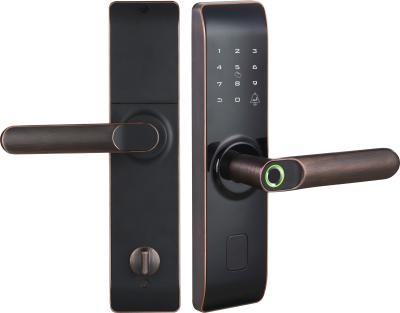 China Smart Zinc Alloy Fingerprint Door Lock WiFi Tuya APP TT Lock for Apartment 50mm for sale