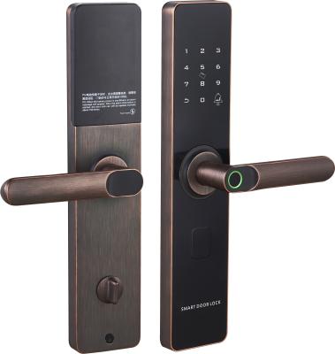 China Keyless Entry Mortise Door Lock Biometric Fingerprint Touchscreen Keypad Smart Lock 60mm for sale