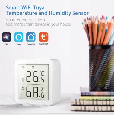 China Tuya WiFi Temperature Humidity Sensor Indoor Hygrometer Thermometer LCD Display Works with Alexa Smart Linkage for sale