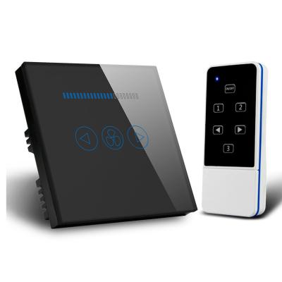 China Tuya WiFi Smart Touch Wall Switch Panel Remote Control for Ceiling Fans Lights LED 2 Gang for sale