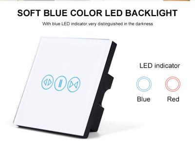 China Smart Home WiFi Curtain Switch EU US Standard Wall Touch Control Works with Google Alexa for sale