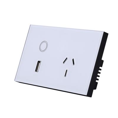China Tuya WiFi Smart Wall Socket with USB Switch SAA Certified for Smart Home Remote Control for sale