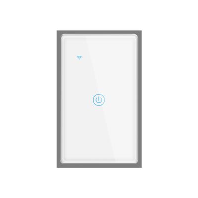 China Tuya Smart WiFi Switch US Standard 1 Gang Metal Bezel App Remote Voice Control for sale