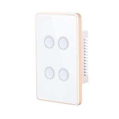 China Tuya Zigbee Smart Wall Touch Switch 1 2 3 4 Gang Concave Glass for Alexa Google Home for sale
