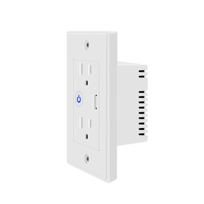 China Glomarket USB Wall Outlet White 10A 120V High Speed Charger Receptacle with Google Alexa for sale