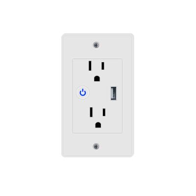 China Glomarket Smart In Wall Outlet with USB Port 15A 125V Home Electrical Socket for sale