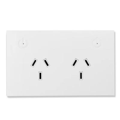 China Glomarket Smart Wall Switch Socket 16A AU 2AC Outlet Tuya Remote Google Voice SAA RoHS for sale