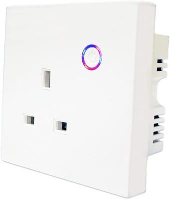 China Smart WiFi Energy Monitor Wall Plug Socket 13A UK Compatible with Google Alexa for sale