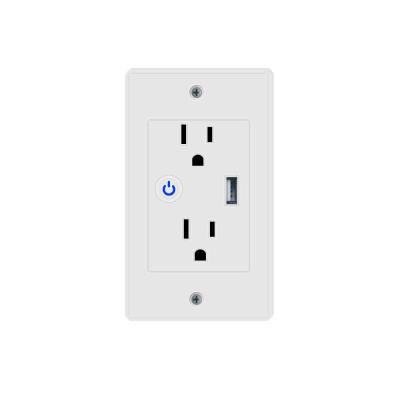 China Glomarket WiFi Smart Wall Outlet 2AC+1USB US Standard Works with Alexa Google Voice Control for sale