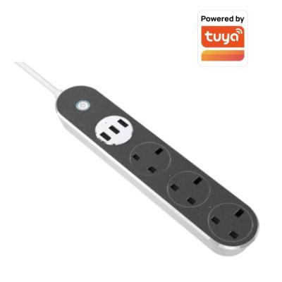 China Glomarket Smart Wi-Fi Power Strip 2m UK Plug 6-Outlet Multi Socket Surge Protector White Black for sale