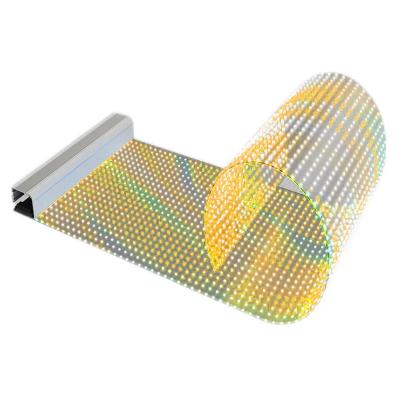 China P10 Flexible Transparent LED Film Display 10mm Pixel Pitch for Outdoor Glass Video Walls for sale
