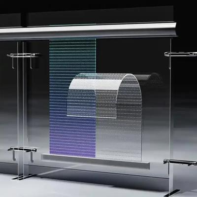 China YUYI P8 Transparent Flexible LED Film Screen 92% Transmittance 100000H Lifespan IP33 Waterproof for sale