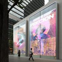 China YUYI P10 Self-Adhesive LED Crystal Film Screen - 94% Transmittance, 3840Hz Refresh Rate for Window Glass Advertising for sale