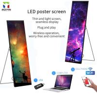 China P2 Indoor LED Poster Display 1200 cd/m² Brightness Portable Digital Advertising Screen for sale