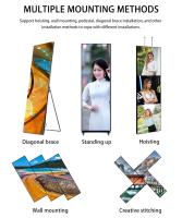 China P2 Indoor LED Poster Display 1200 cd/m² Brightness Portable Digital Advertising Screen for sale