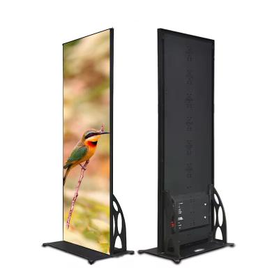 China Portable LED Poster Display Floor Style 1200 cd/m² Brightness with 100000 Hours Lifespan for Shopping Mall Advertising for sale