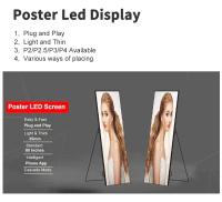 China P2.5 Vertical LED Display Poster - 160,000 Dots/m² Pixel Density, 1200 cd/m² Brightness for Commercial Advertising for sale