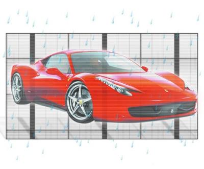 China P3.91-7.82 Full Color 3D Adhesive LED Transparent Film Screen 5000cd Brightness for sale