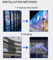China P3.91-7.82 Outdoor Adhesive Glass Transparent LED Display Screen 5000cd Brightness for sale