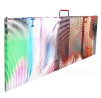 China Customized Indoor Transparent LED Screen Panel P3.91-7.82 500x125mm 32768dots/sqm Glass Window Video Wall for sale
