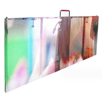 China Customized Indoor Transparent LED Screen Panel P3.91-7.82 500x125mm 32768dots/sqm Glass Window Video Wall for sale
