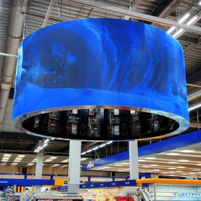 China Indoor Flexible Cylindrical P2.5 LED Column Screen with 4K Resolution and Custom Curved Design for Advertising Walls for sale