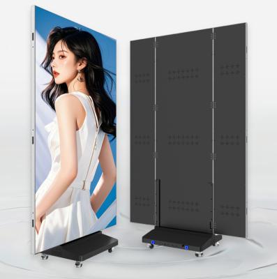 China Ultra-Thin P1.25 P1.86 P2.5 HD Three-Fold Standing LED Poster Screen with GOB Technology and 78kg Weight for sale