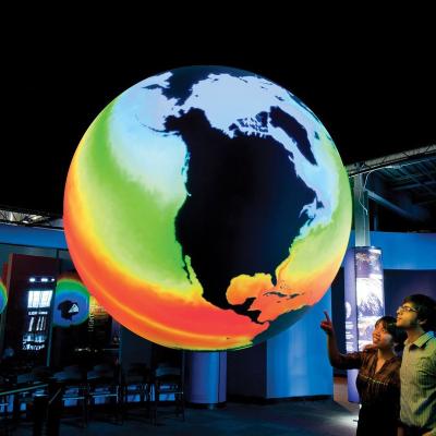 China YUYI P1.8 Indoor Sphere LED Display 1500cd/m² Brightness 3840Hz Refresh Rate Creative Video Globe for sale