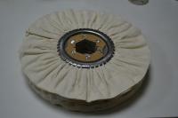 China Poplin Cloth Airflow Buffing Wheel 13plys Mirror Finish Cutlery Polishing for sale
