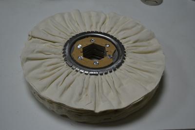 China Poplin Cloth Airflow Buffing Wheel 13plys Mirror Finish Cutlery Polishing for sale