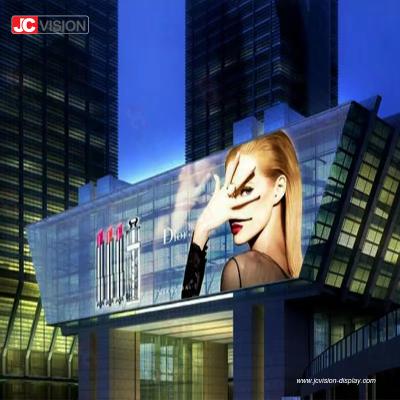 China JCVISION High Brightness Transparent LED Screen Display Glass Window Video Wall for sale