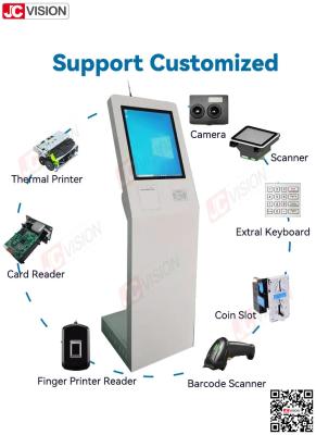 China JCVISION Touch Screen Queue Management System for Hospital Lobby with LED Display and Voice Broadcast for sale