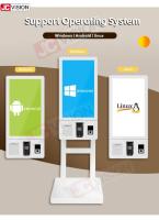 China 15.6 to 32 Inch Floor Standing Self Service Payment Kiosk with 1920x1080 Resolution and 10 Point Touch for sale