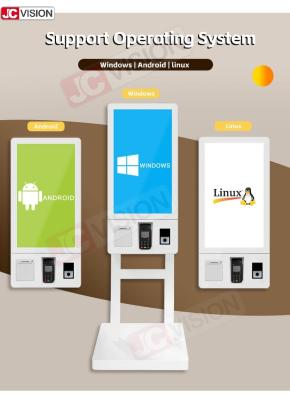 China 15.6 to 32 Inch Floor Standing Self Service Payment Kiosk with 1920x1080 Resolution and 10 Point Touch for sale